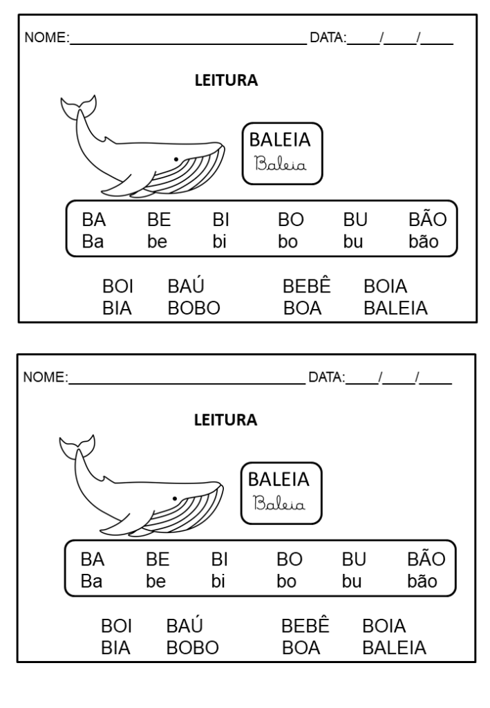 Atividades de Alfabetização-Letra B