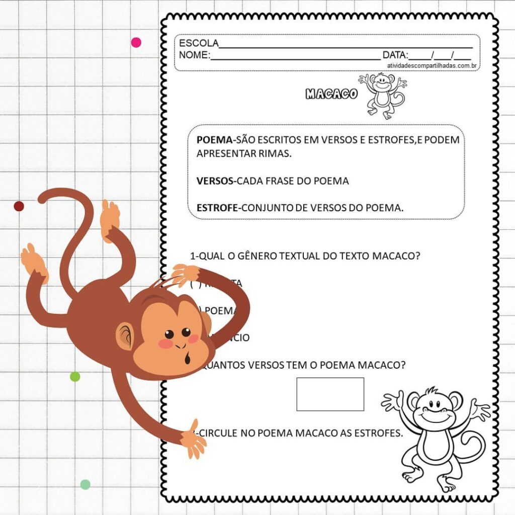 SEQUÊNCIA DIDÁTICA -O MACACO - Atividades Compartilhadas